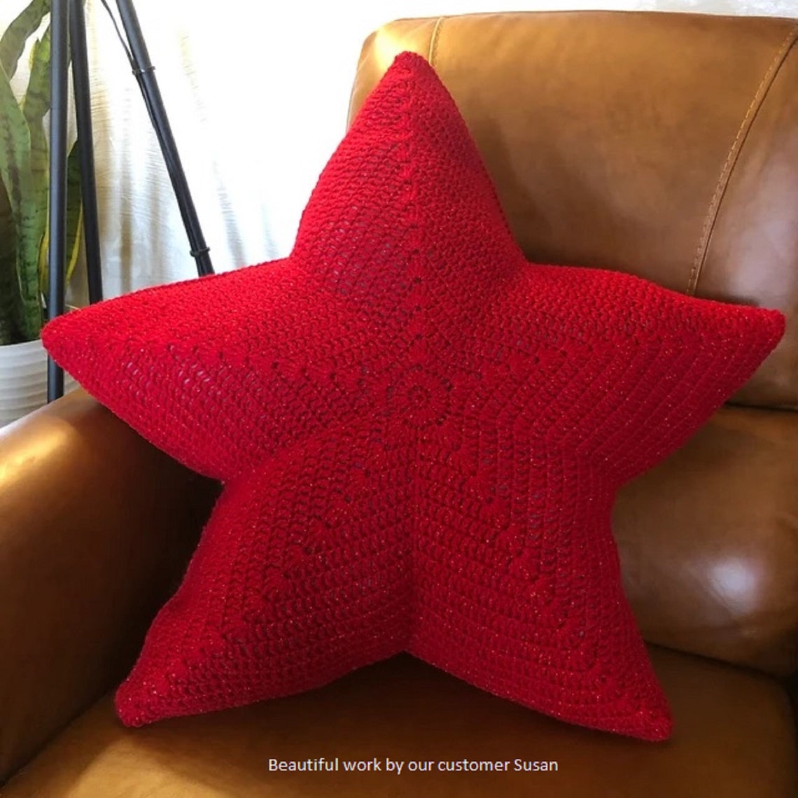 STAR PILLOW Crochet Pattern and Tutorial Star Cushion - Etsy