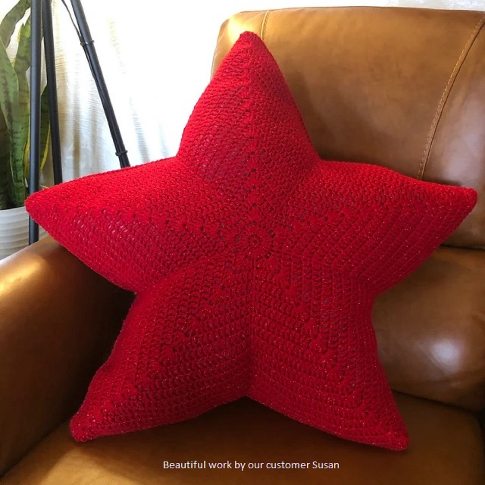 STAR PILLOW Crochet Pattern and Tutorial, Star Cushion Pattern, Picture ...