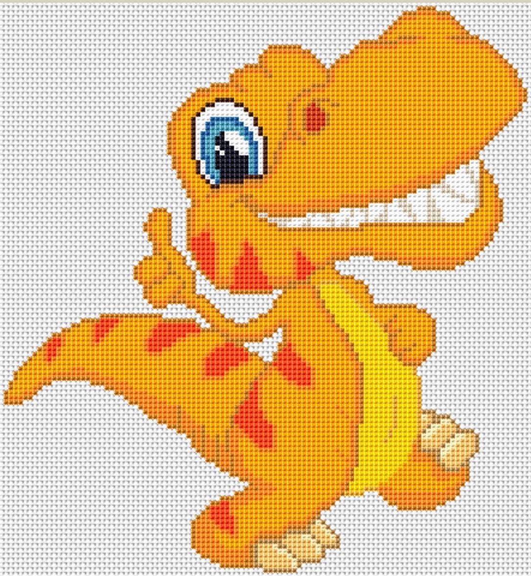 DINOSAUR Cross Stitch Pattern PDF, Embroidery Cute Nursery Decor, DINO ...