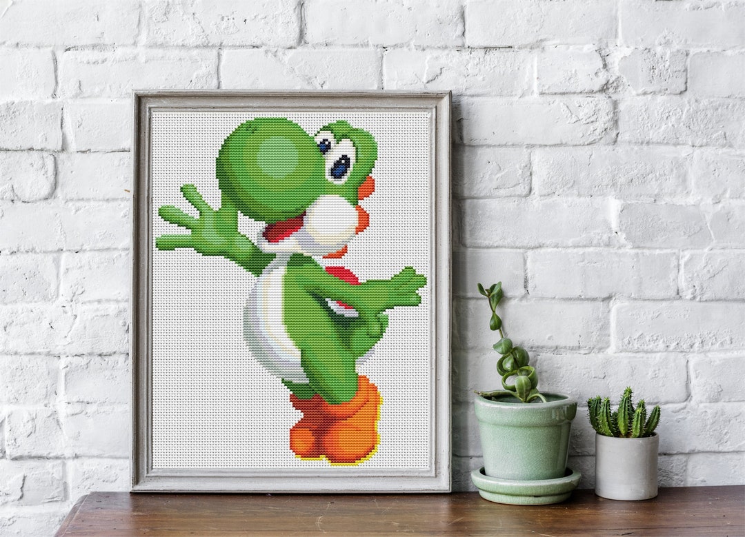 YOSHI Cross Stitch Pattern PDF, Cute Embroidery Nursery Decor, Super ...