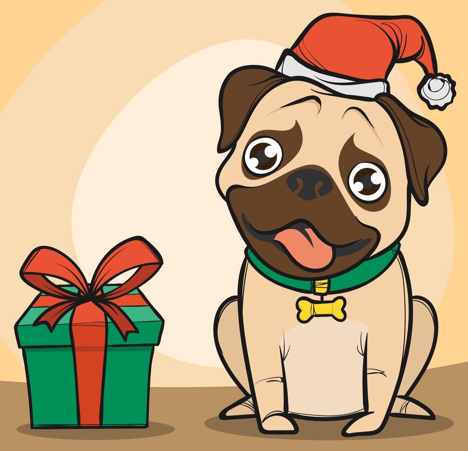PUG With SANTA Hat Cross Stitch Pattern PDF, Dog Christmas Counted ...