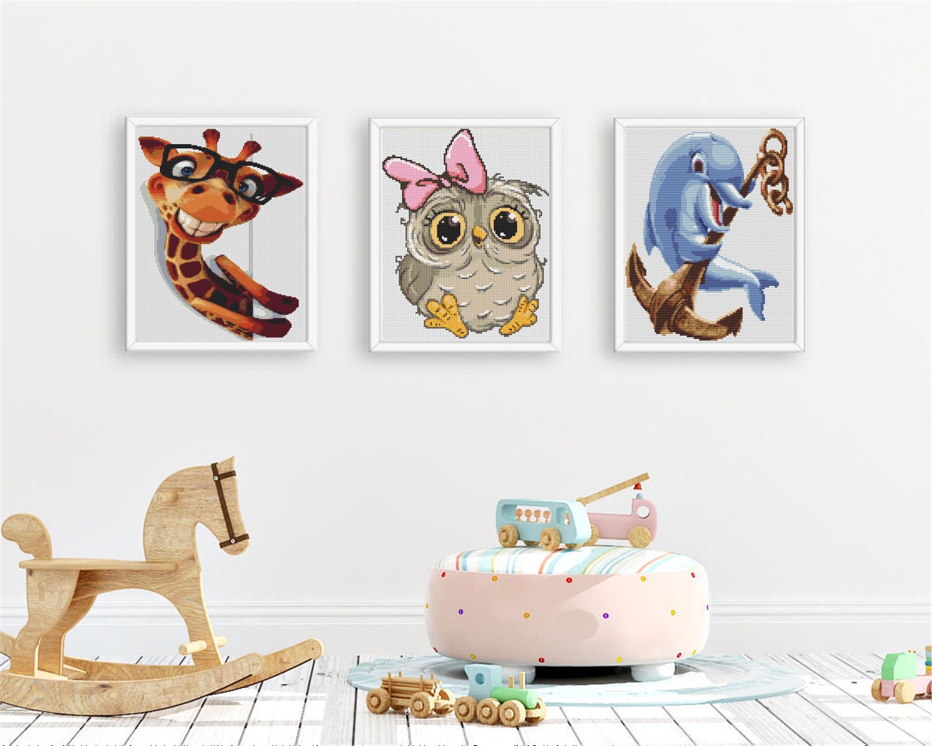 CUTE NURSERY SET Cross Stitch Patterns Pdf Animal Art | Etsy