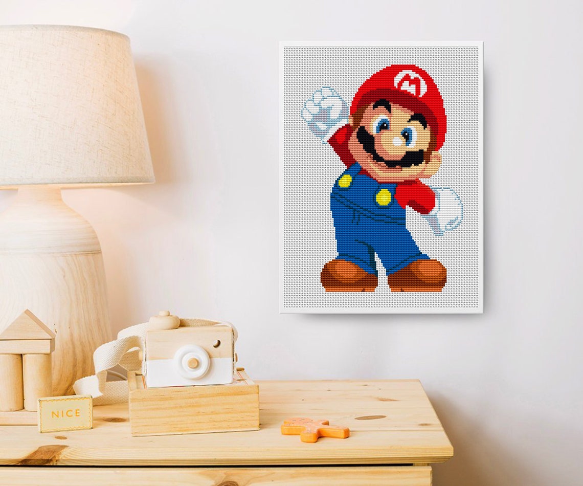 SUPER MARIO Cross Stitch Pattern PDF Set Super Mario Luigi | Etsy