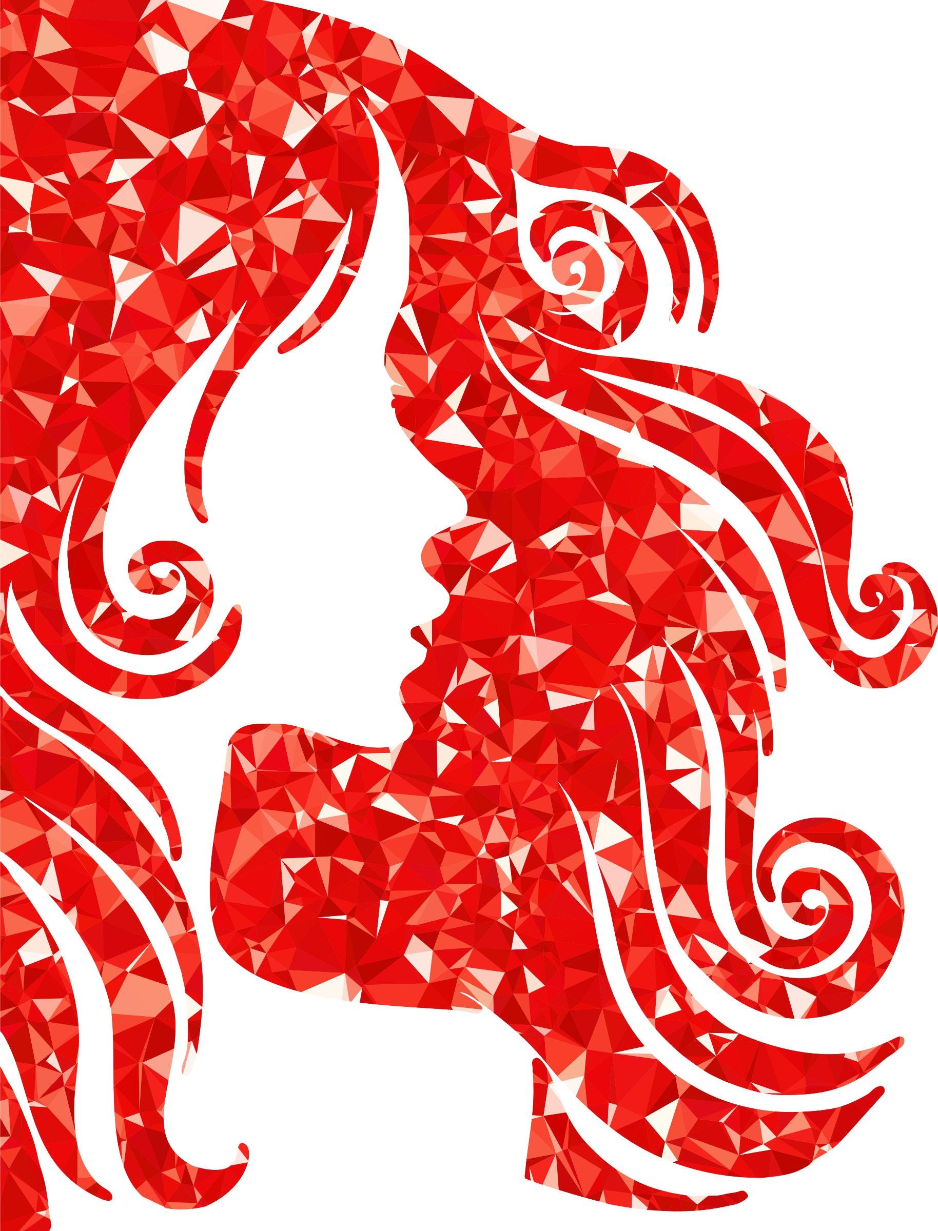 RUBY GIRL Silhouette Cross Stitch Pattern PDF Colorful - Etsy