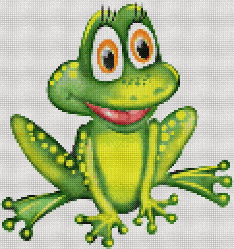 THE FROG Cross Stitch Pattern PDF, Modern Embroidery Chart, Animals ...