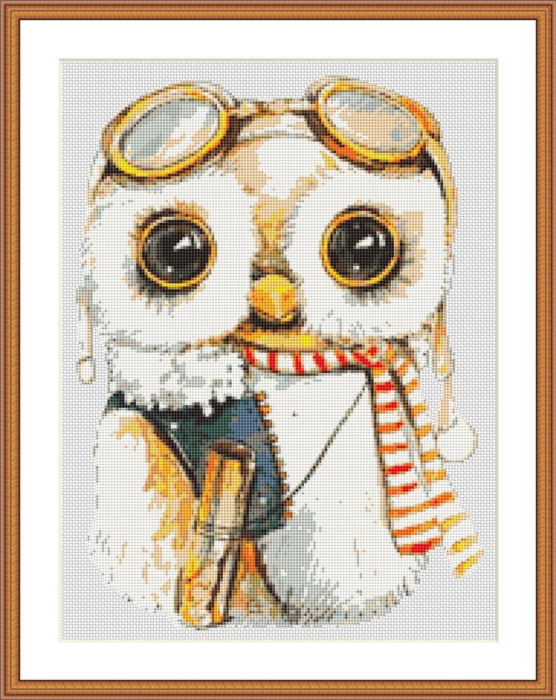 OWL Pilot Cross Stitch Pattern PDF Modern Nursery Wall Decor - Etsy