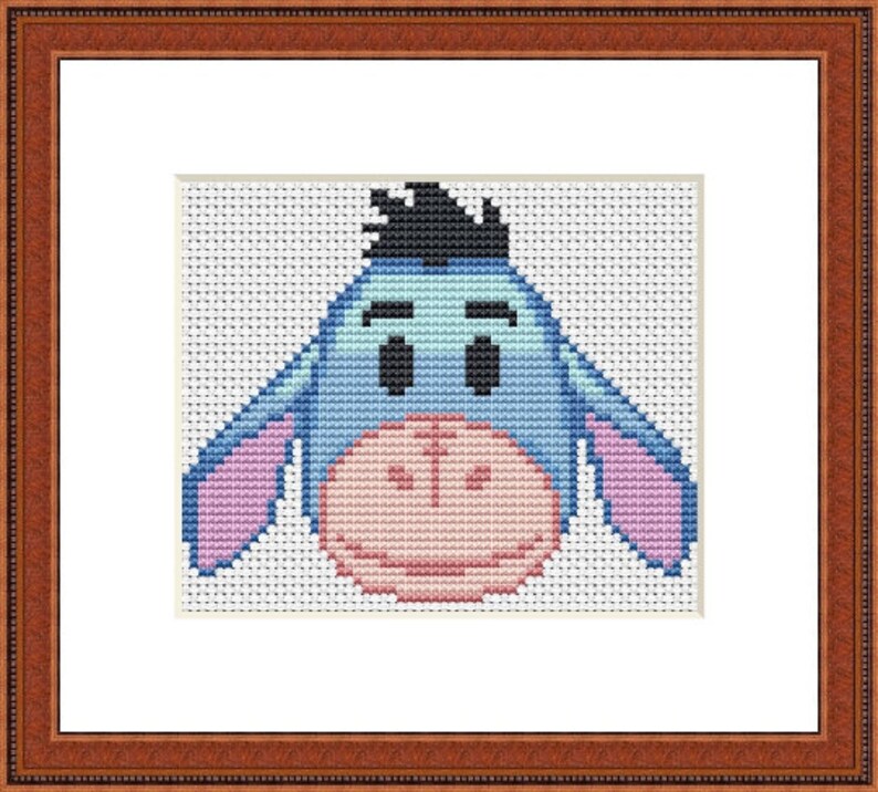 EEYORE EMOJI Easy Cross Stitch Pattern PDF, Cute Nursery Decor, Emoji ...