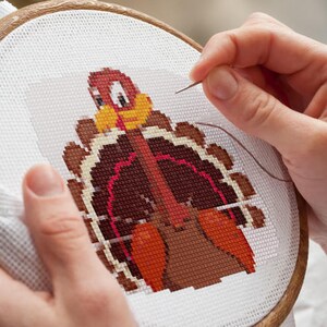 THANKSGIVING Turkey Cross Stitch Pattern PDF, Cute Nursery Wall Art ...