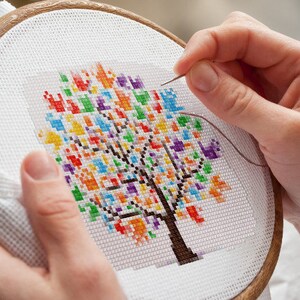 HAND TREE Cross Stitch Pattern PDF, Embroidery Cute Nursery Wall Decor ...