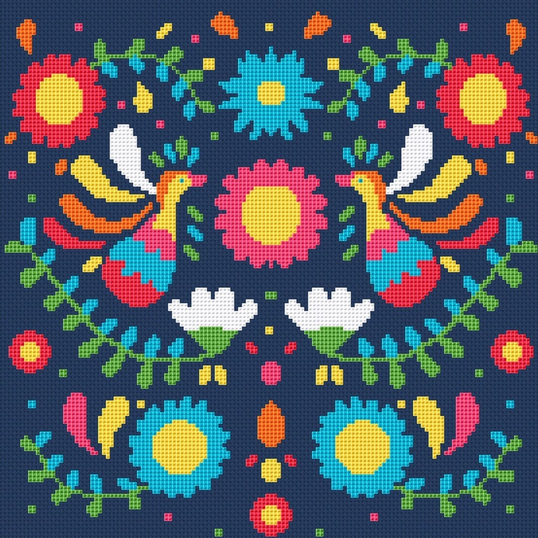 MEXICAN DESIGN Cross Stitch Pattern Pdf Modern Wall Decor | Etsy