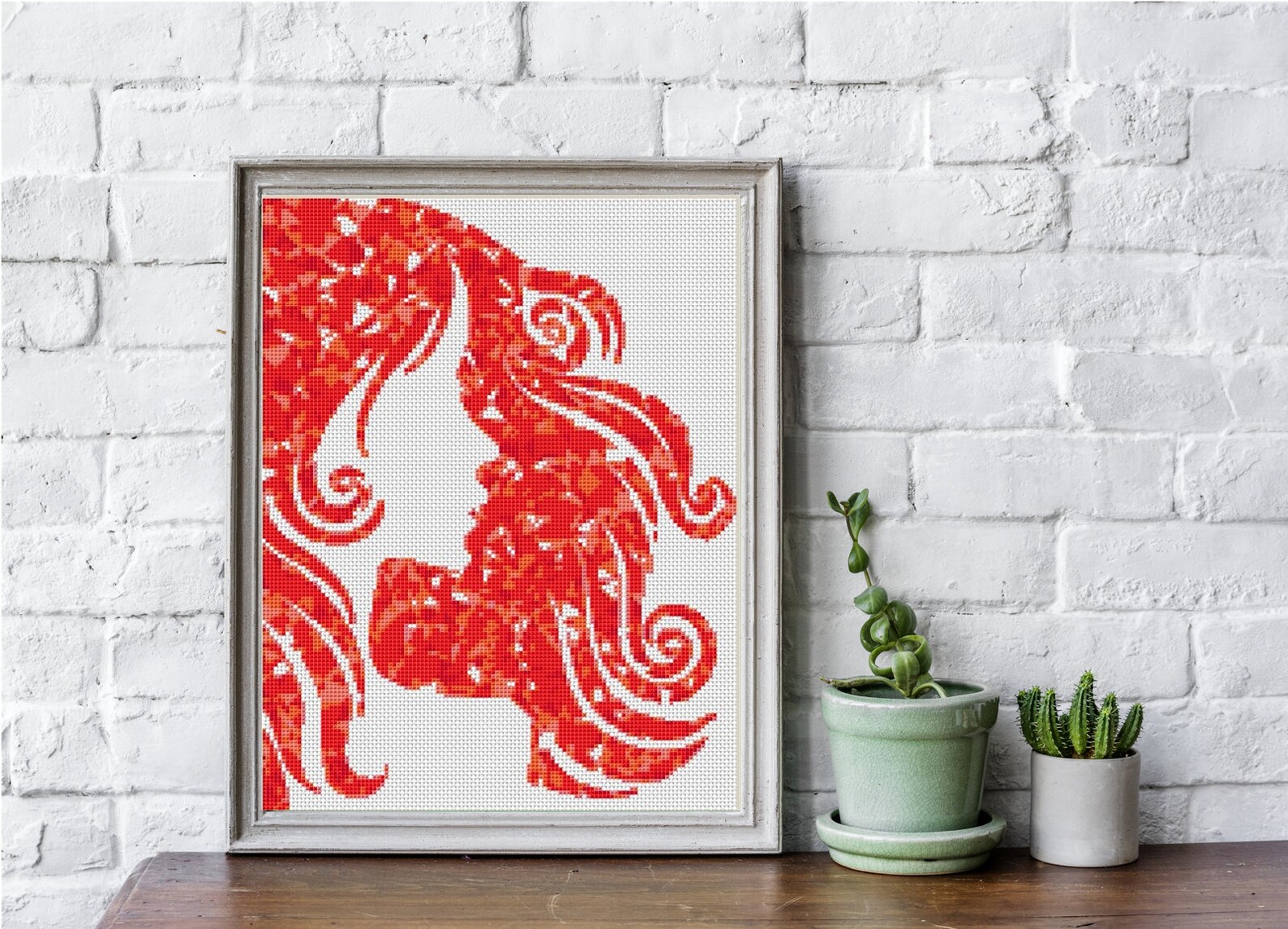 RUBY GIRL Silhouette Cross Stitch Pattern PDF Colorful | Etsy