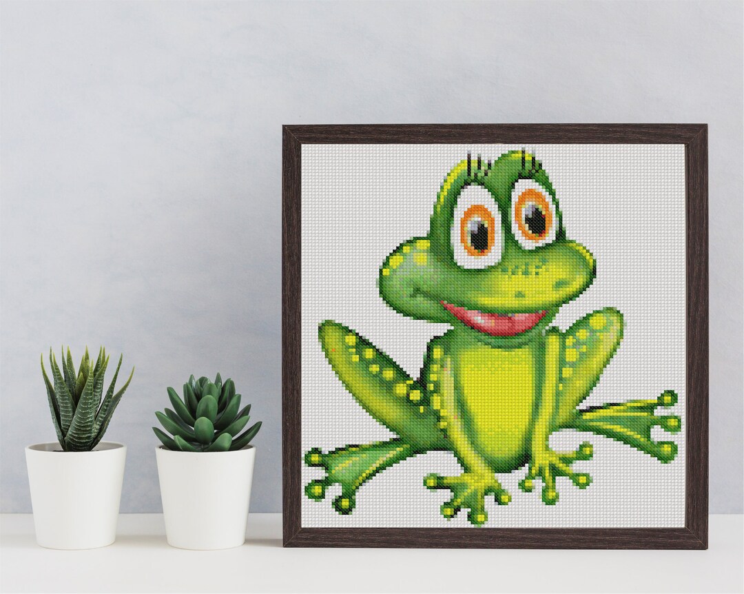 THE FROG Cross Stitch Pattern PDF, Modern Embroidery Chart, Animals ...