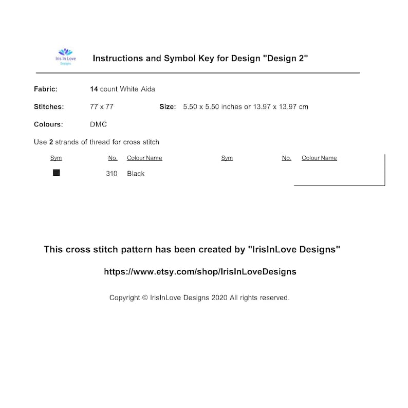 DESIGN 2 Cross Stitch Pattern PDF, Modern Embroidery Wall Decor Chart ...