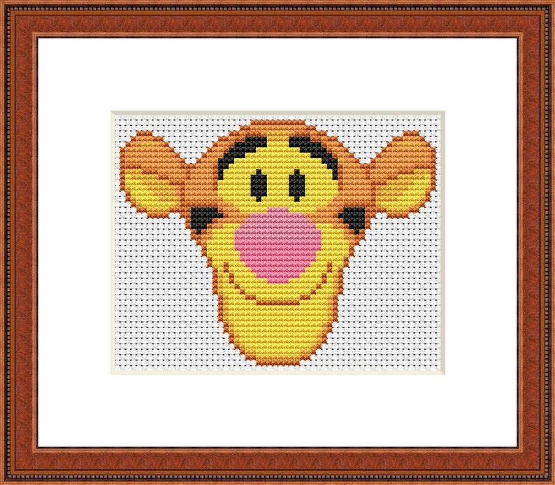 TIGGER EMOJI Easy Cross Stitch Pattern PDF Cute Nursery - Etsy