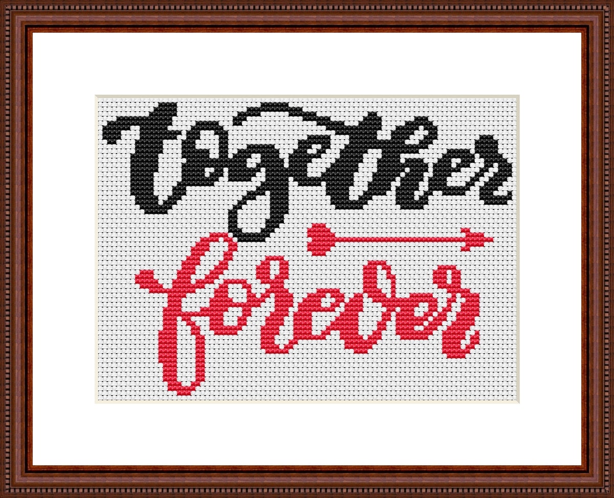 TOGETHER FOREVER Cross Stitch Pattern PDF Modern Cute | Etsy