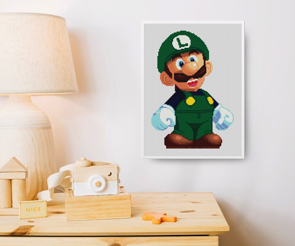 SUPER MARIO Cross Stitch Pattern PDF Set Super Mario Luigi | Etsy