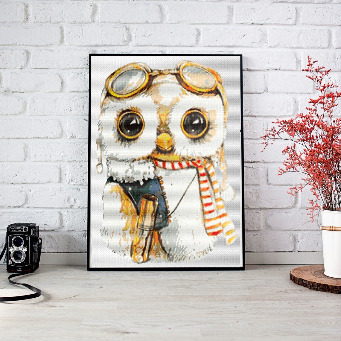 OWL Pilot Cross Stitch Pattern PDF Modern Nursery Wall Decor - Etsy