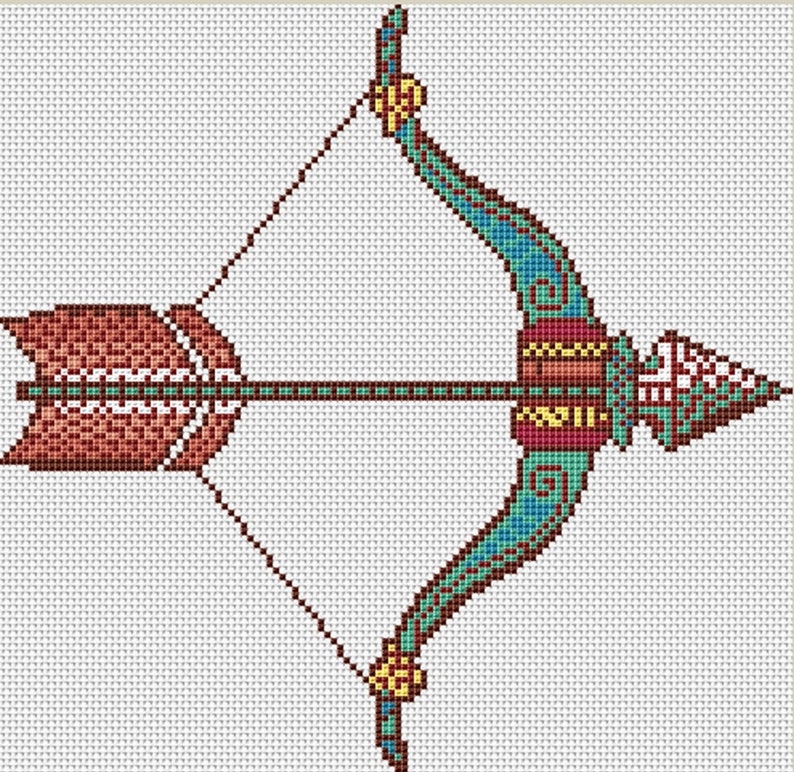 SAGITTARIUS Zodiac Cross Stitch Pattern PDF, Modern Art Embroidery ...