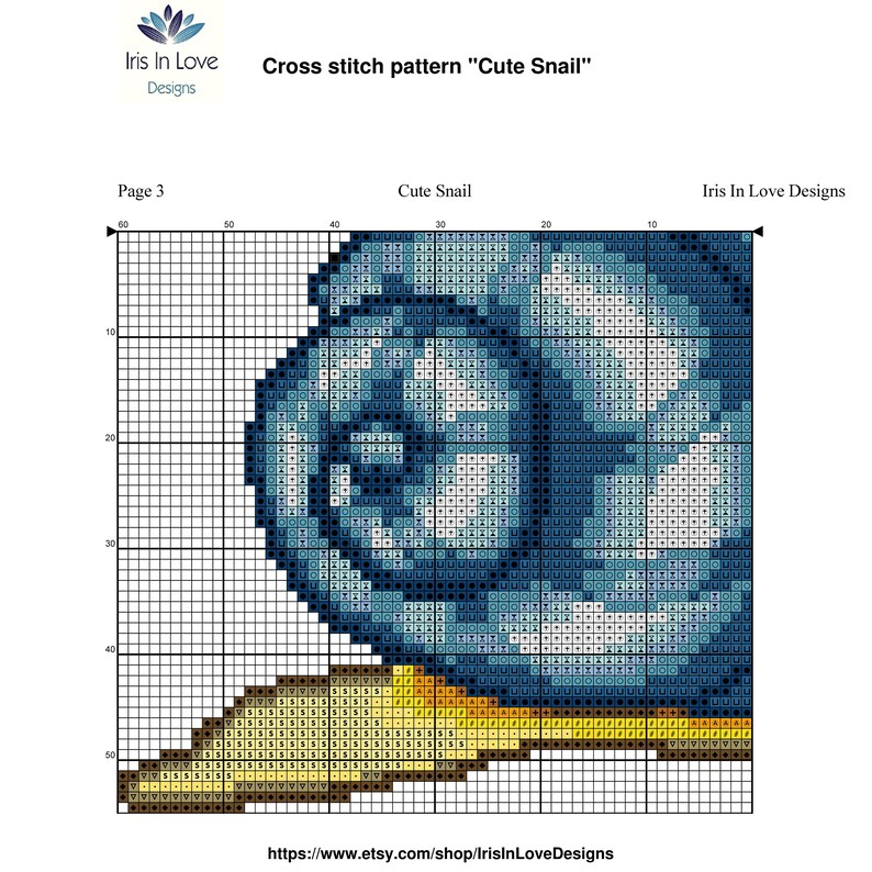 CUTE SNAIL Cross Stitch Pattern PDF Nursery Embroidery Wall - Etsy