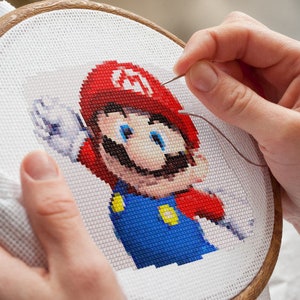 SUPER MARIO Cross Stitch Pattern PDF, Cute Embroidery Wall Decor, Mario ...