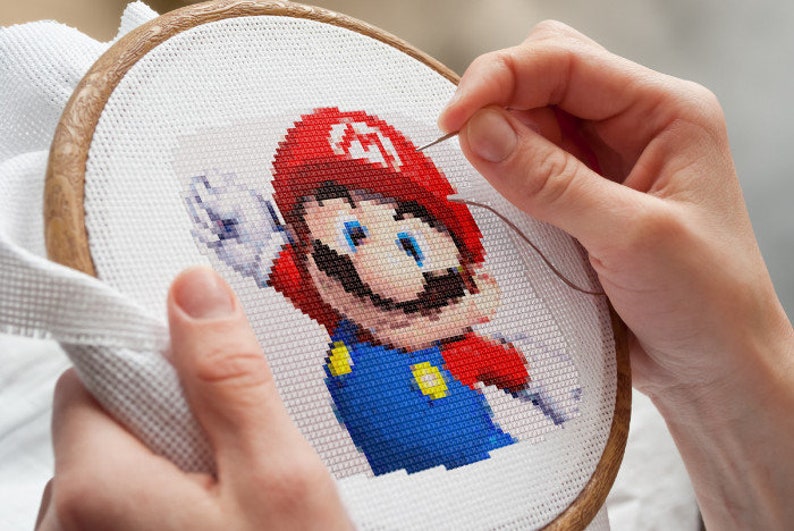 SUPER MARIO Cross Stitch Pattern PDF Cute Embroidery Wall - Etsy Canada