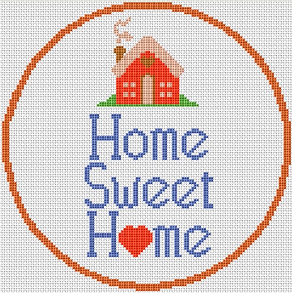 HOME SWEET HOME Cross Stitch Pattern Pdf Modern Cute Wall - Etsy