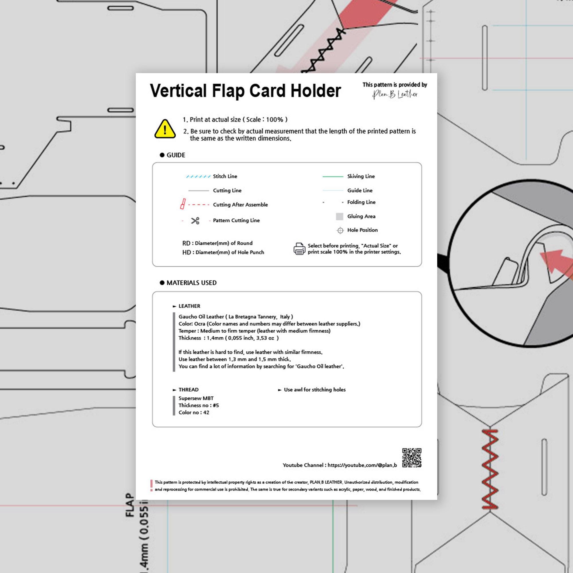 Vertical Flap Card Holder 01 Pattern: PDF, SVG, DXF Template - Etsy
