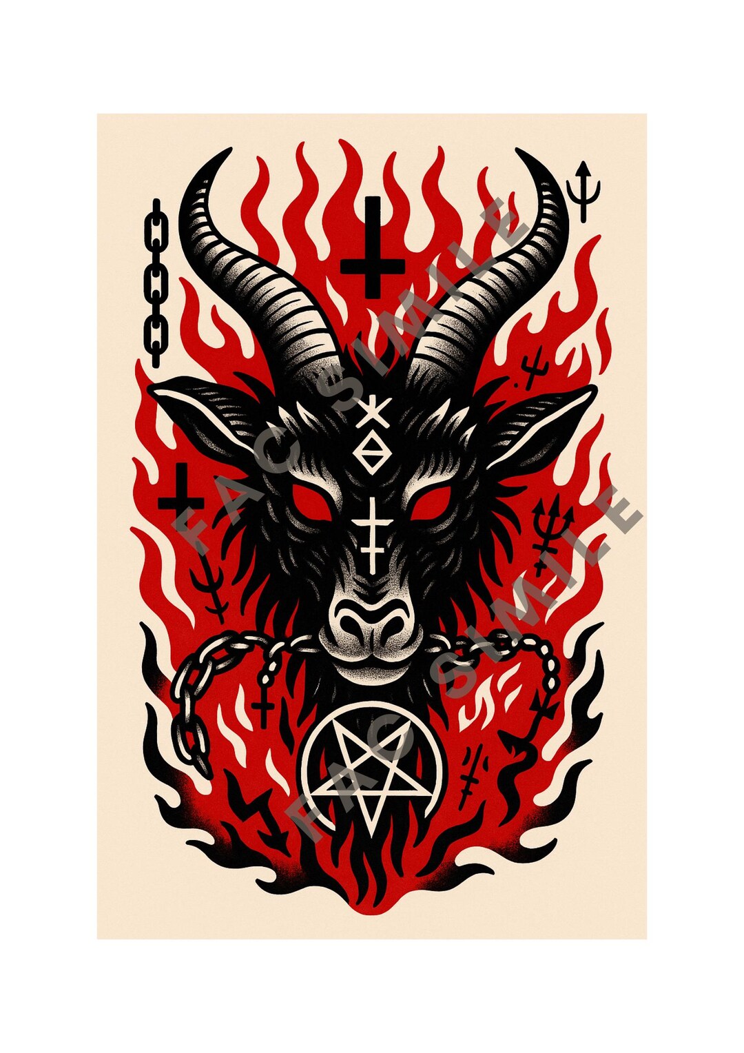 Baphomet Art Print - Gothic, Occulto, Mistero, Esoteric, Dark Aesthetic ...