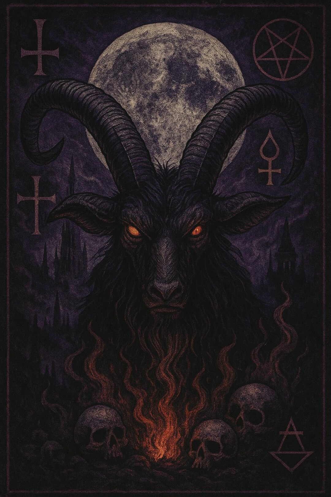 Baphomet Art Print - Gothic, Occulto, Mistero, Esoteric, Dark Aesthetic ...