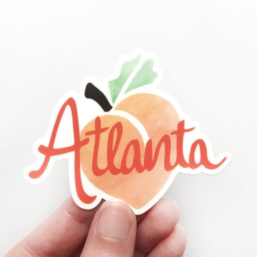 Atlanta Sticker Atlanta Peach Sticker Vinyl Sticker Laptop - Etsy