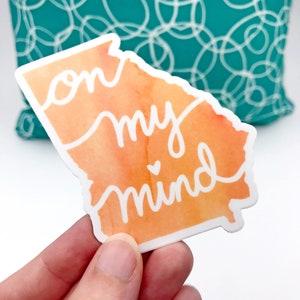 Georgia on My Mind Sticker, Georgia Sticker, Laptop Sticker, Georgia ...