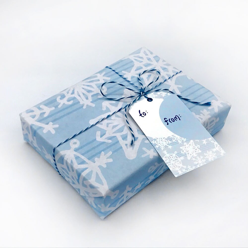 Snowflake Present Tags Paper Gift Tags Winter Gift Tags | Etsy