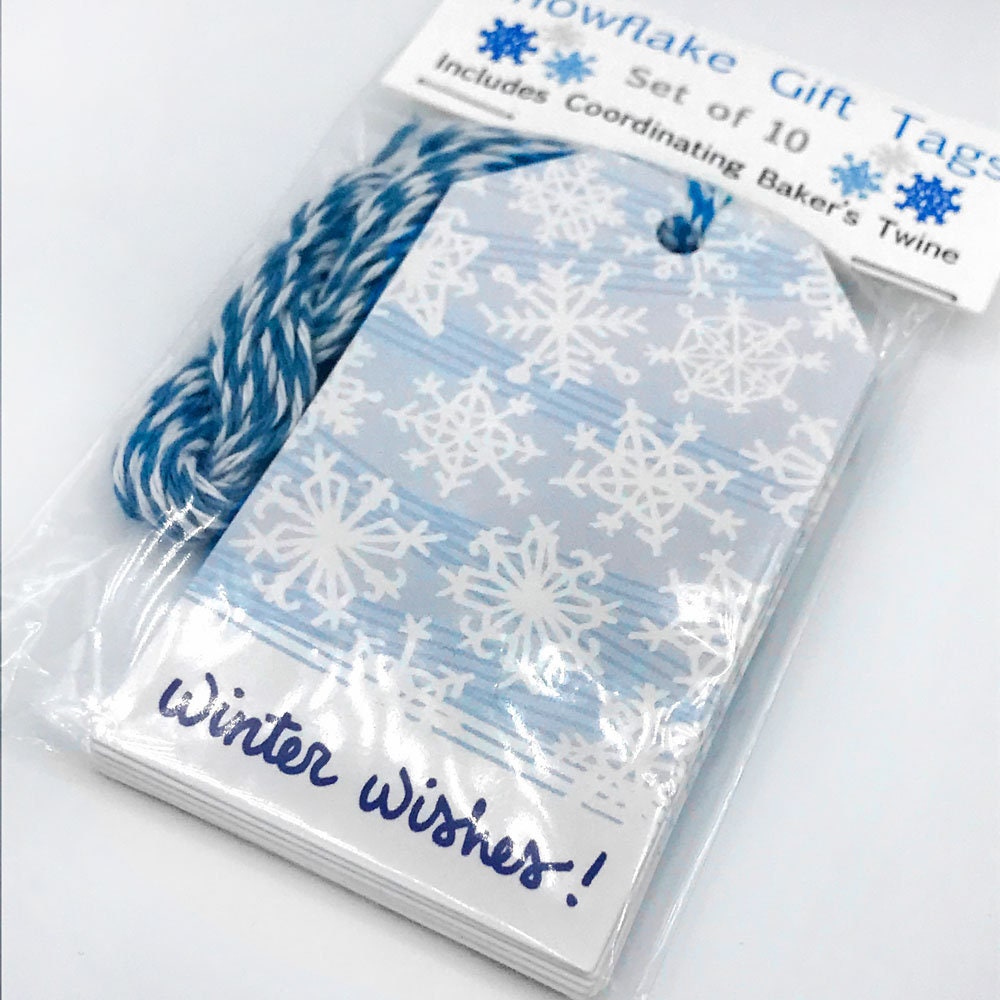 Snowflake Present Tags Paper Gift Tags Winter Gift Tags | Etsy