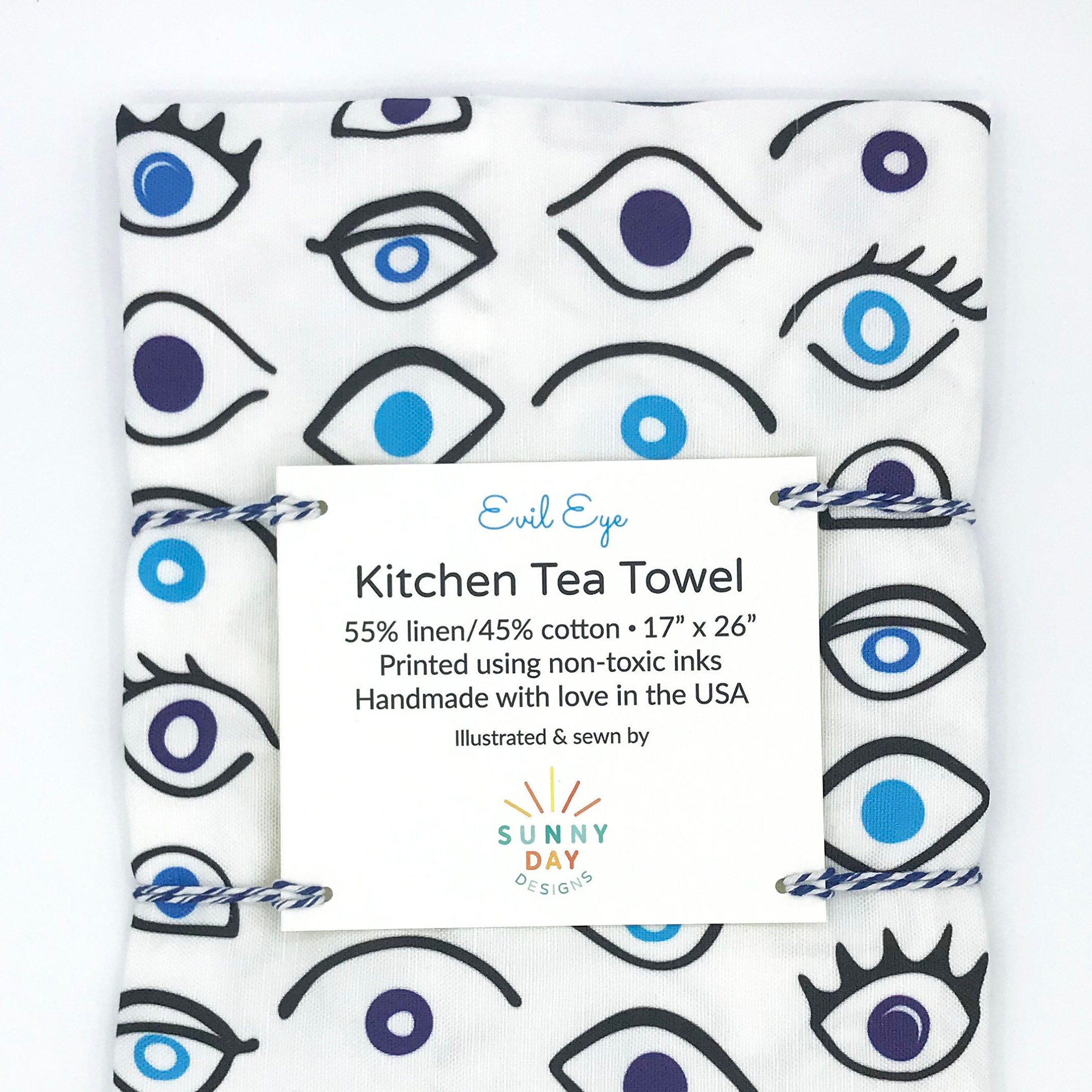 Evil Eye Tea Towel Evil Eye Kitchen Decor Passover Dish - Etsy