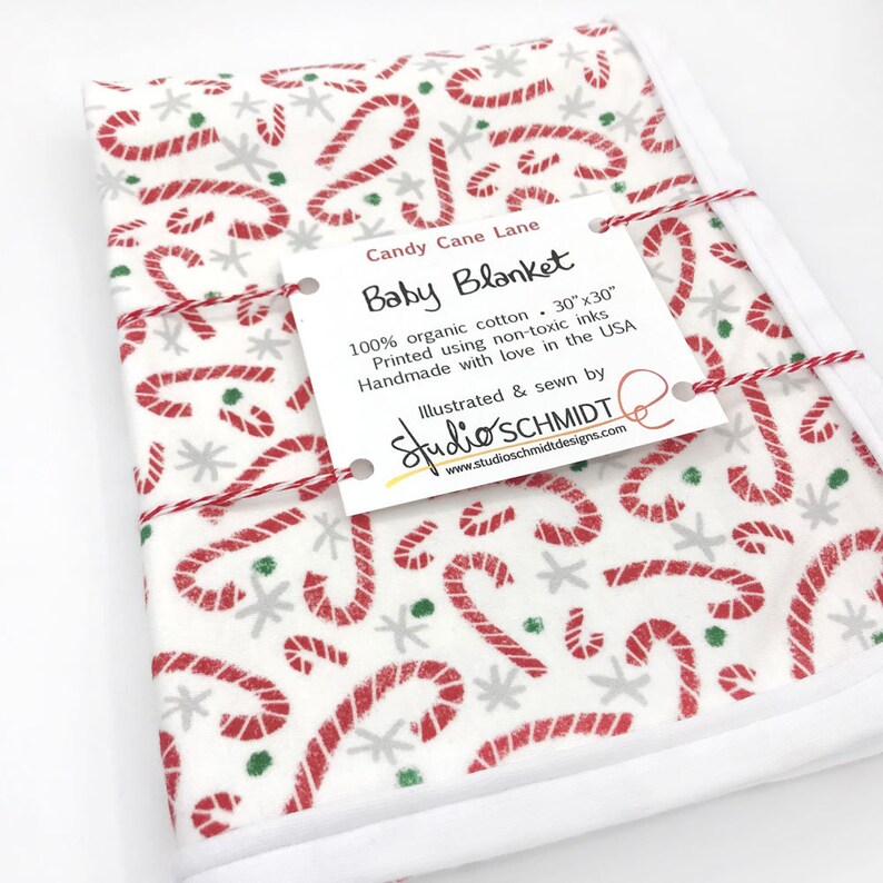 Candy Cane Baby Blanket Christmas Swaddle Blanket Christmas | Etsy