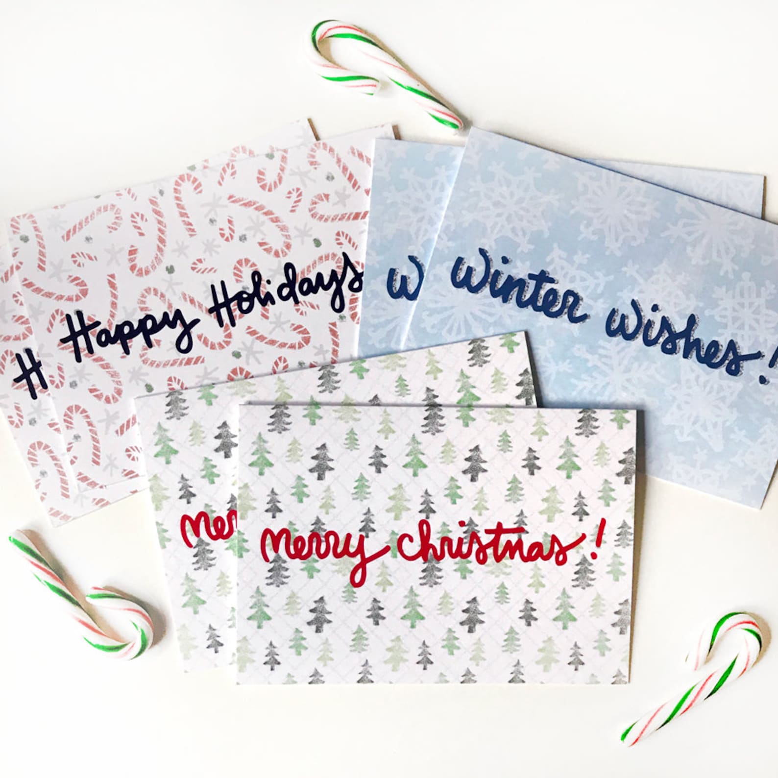 Merry Christmas Cards Holiday Note Card Set of 6 Christmas - Etsy