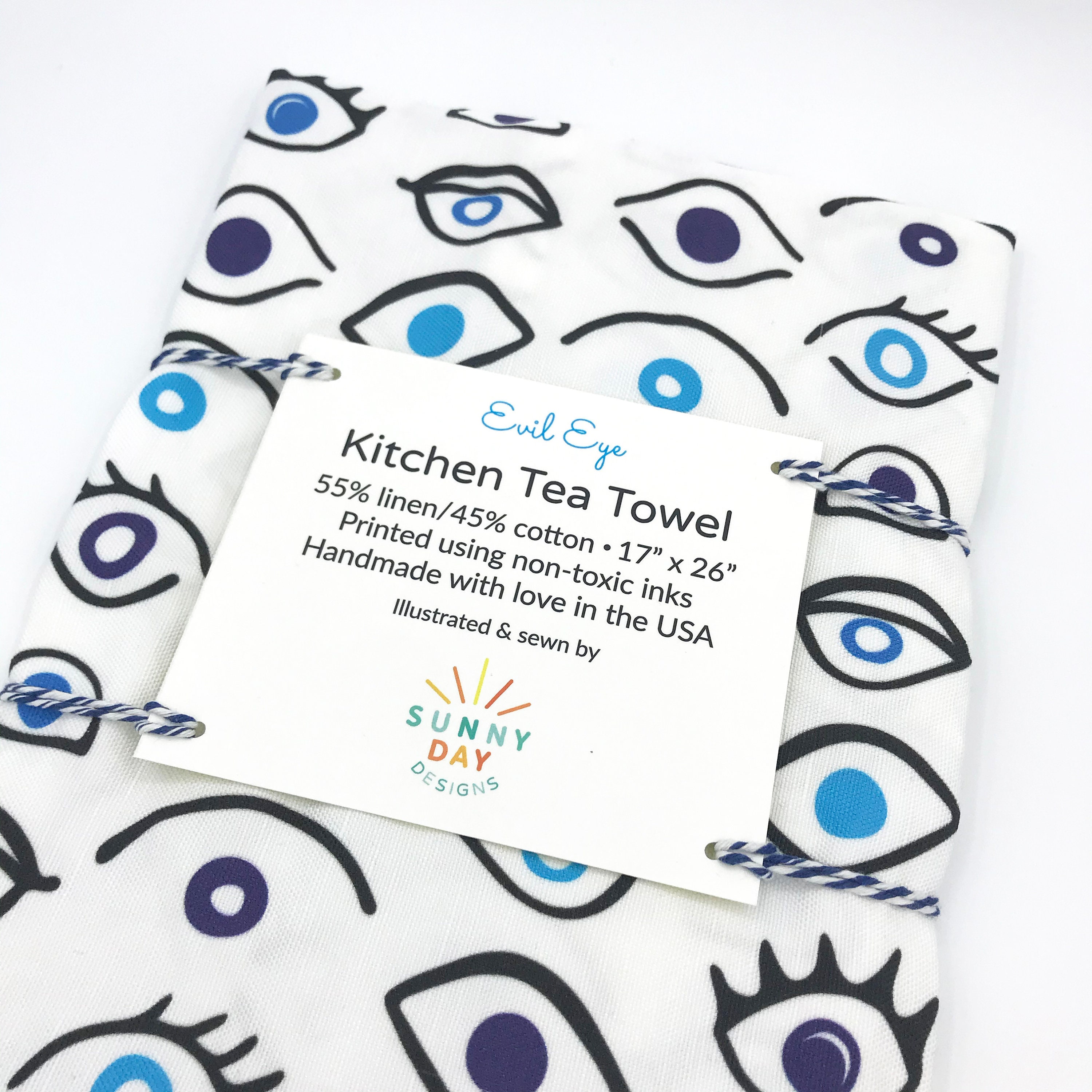 Evil Eye Tea Towel Evil Eye Kitchen Decor Passover Dish Towel Evil Eye ...