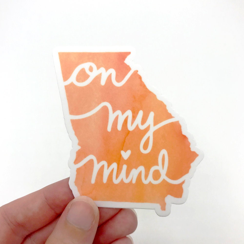 Georgia on My Mind Sticker, Georgia Sticker, Laptop Sticker, Georgia ...