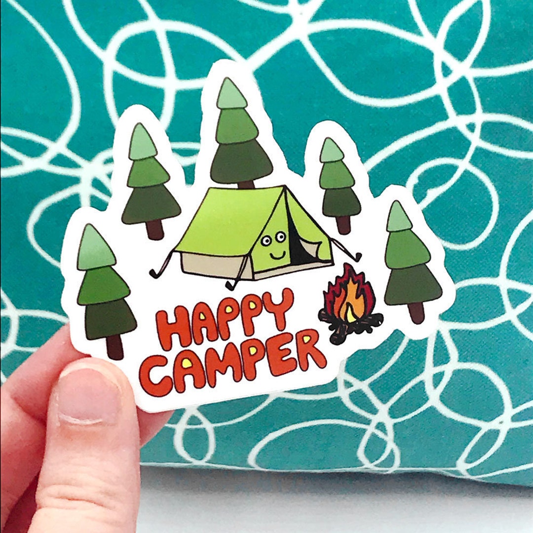 Happy Camper Sticker - Cute Laptop Sticker - Camping Gift for Her ...