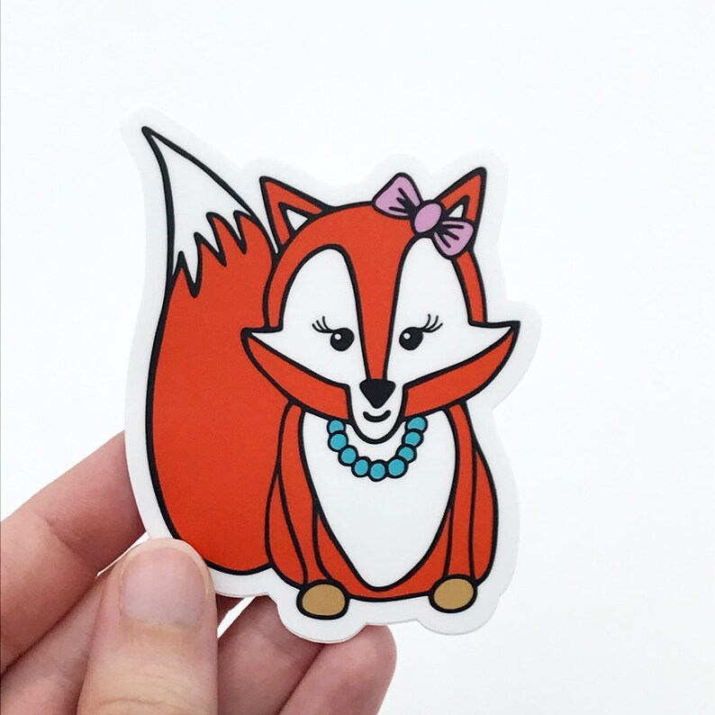 Foxy Lady Sticker Fox Sticker Fox Laptop Decal Fox Gift for - Etsy