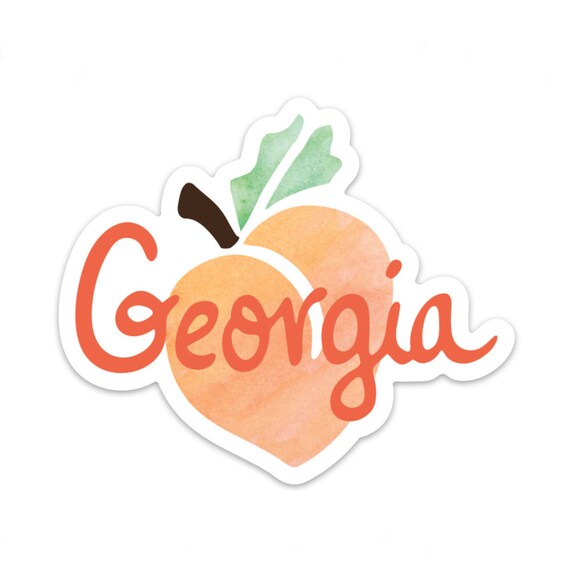 Georgia Peach Sticker Georgia Sticker Vinyl Sticker Laptop | Etsy