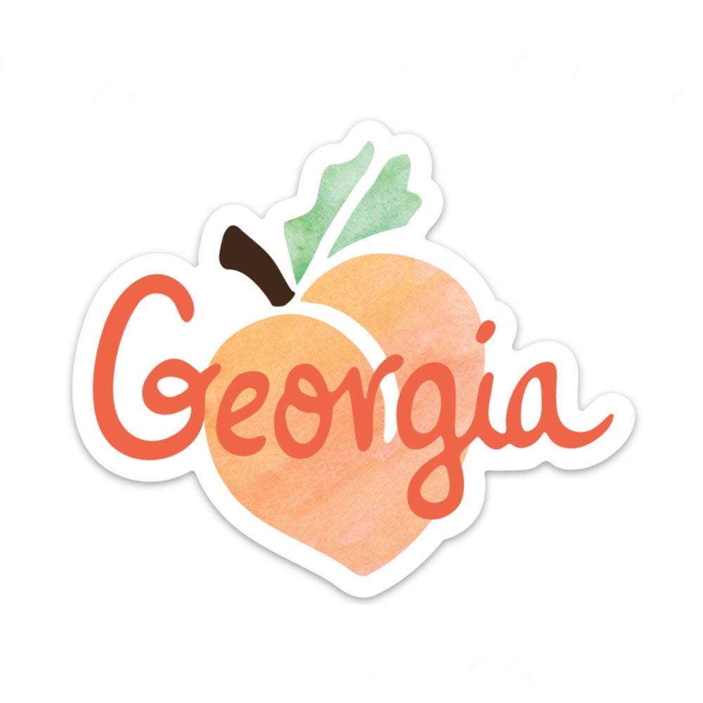 Georgia Peach Sticker Georgia Sticker Vinyl Sticker Laptop - Etsy