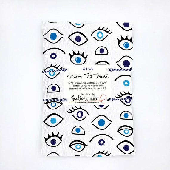 Evil Eye Tea Towel Evil Eye Kitchen Decor Eye Dish Towel | Etsy