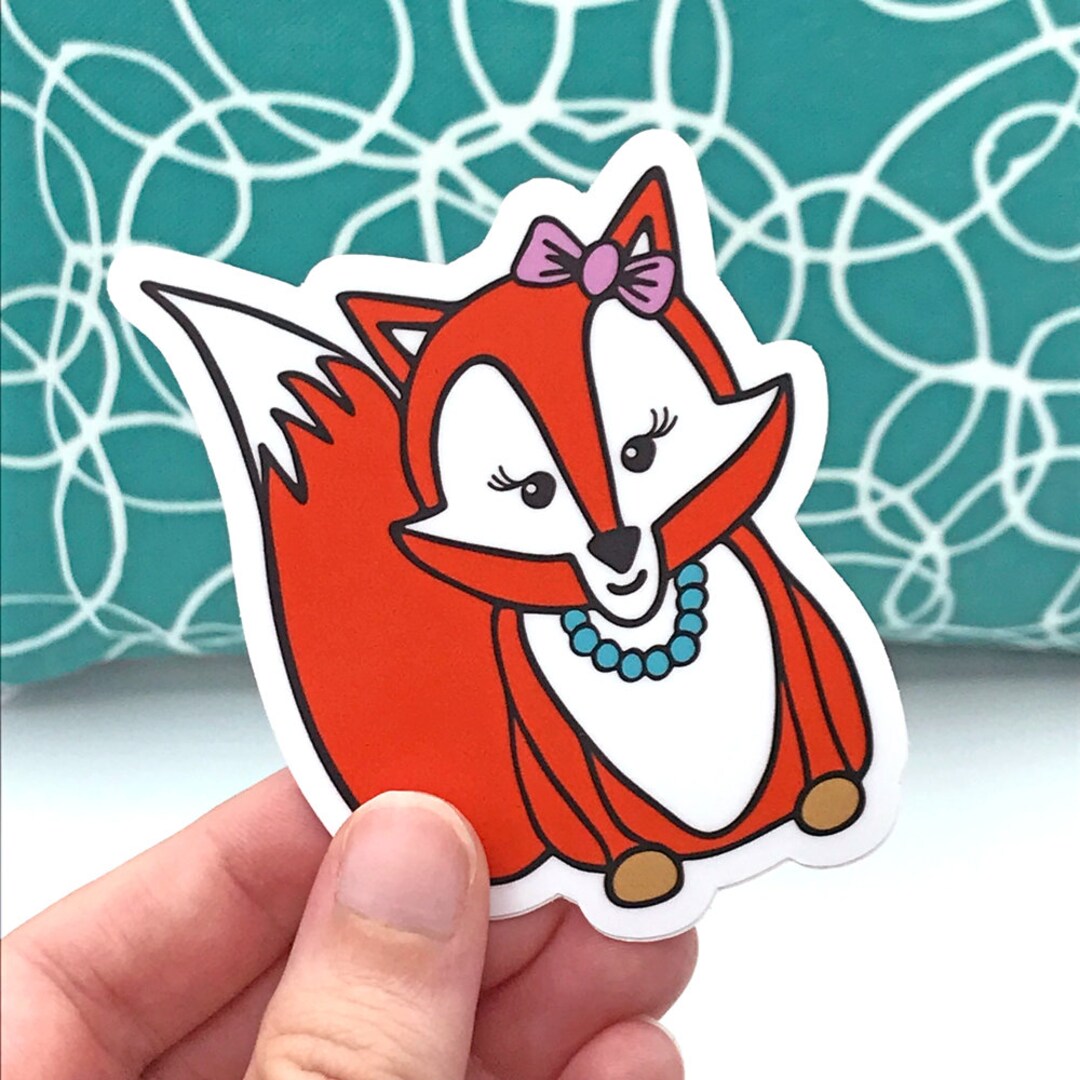 Foxy Lady Sticker, Fox Sticker, Fox Laptop Decal, Fox Gift for Her ...