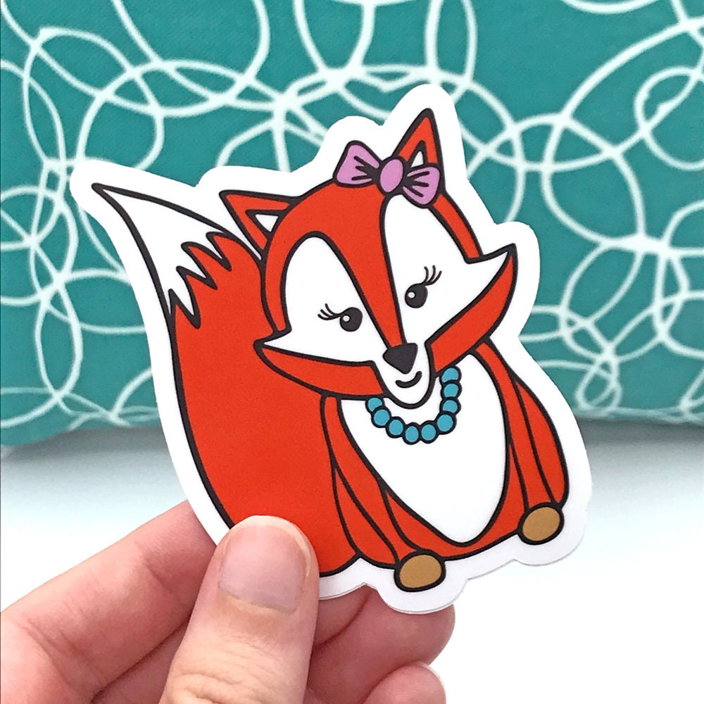 Foxy Lady Sticker Fox Sticker Fox Laptop Decal Fox Gift for - Etsy
