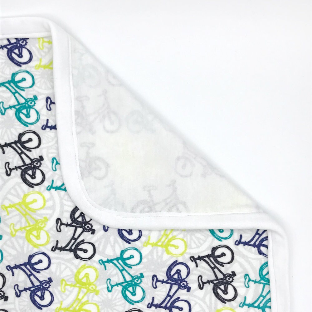 Bicycle Baby Blanket, Bicycle Receiving Blanket, Organic Cotton Baby ...