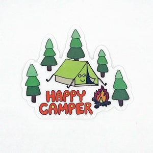 Happy Camper Sticker - Cute Laptop Sticker - Camping Gift for Her ...