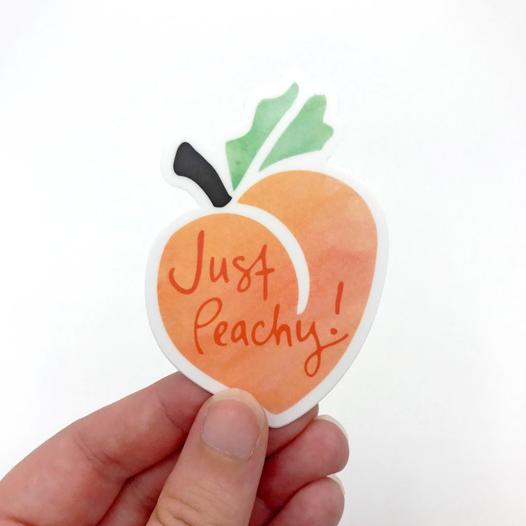 Just Peachy Sticker, Georgia Peach Sticker, Laptop Sticker, Vinyl ...