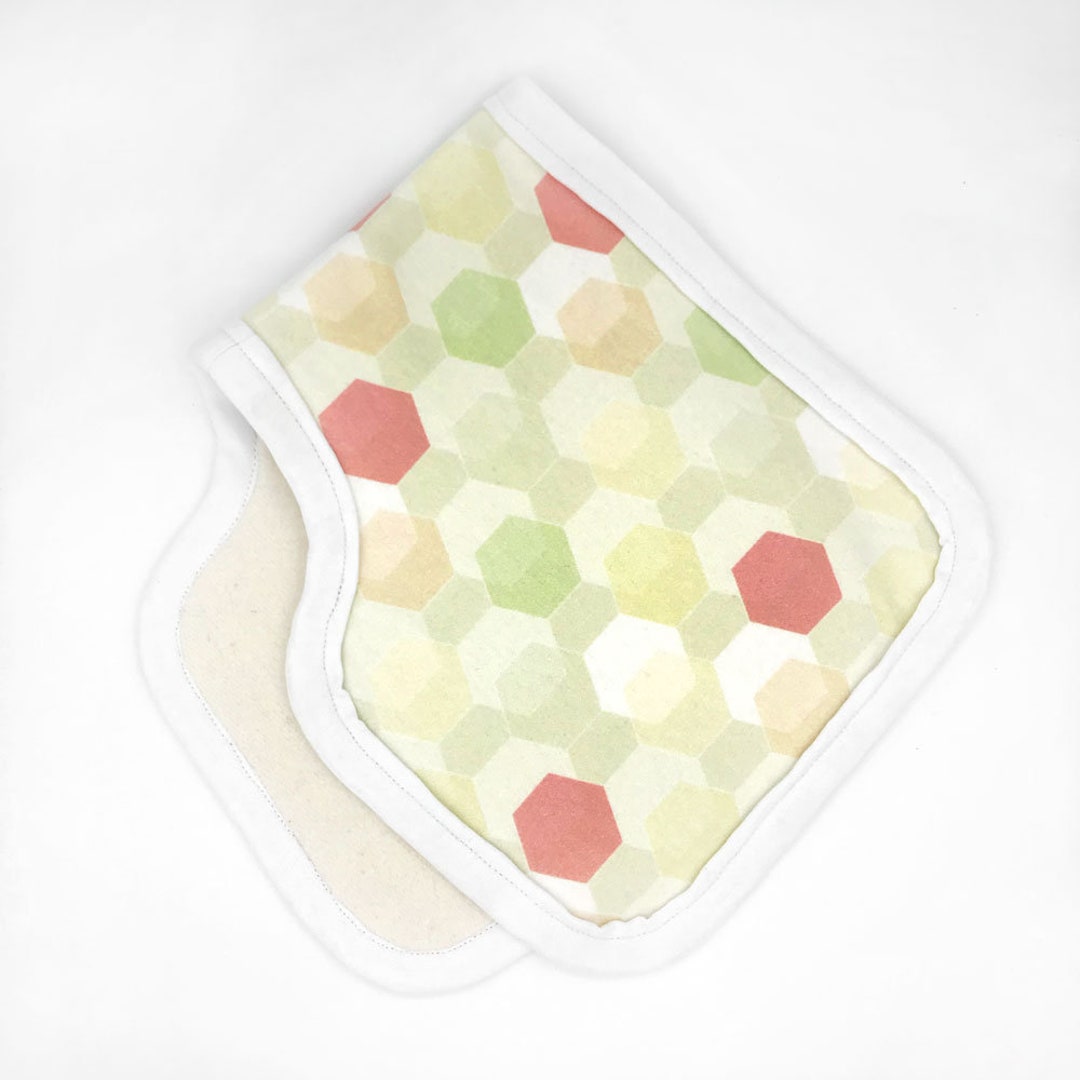 Geometric Burp Cloth - Hexagon Baby Gift - Green Burp Cloth - Organic ...