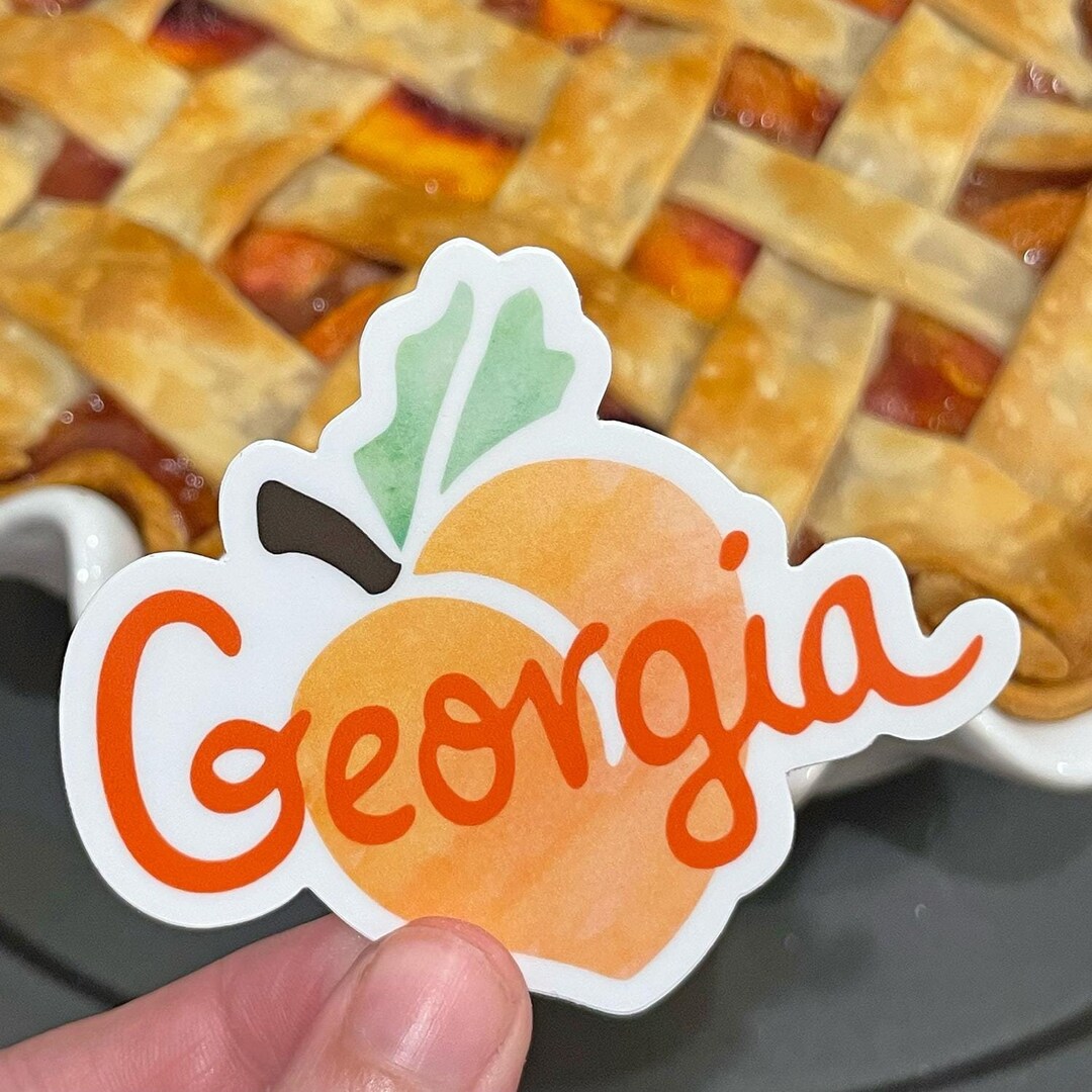 Georgia Peach Sticker, Georgia Sticker, Vinyl Sticker, Laptop Sticker ...